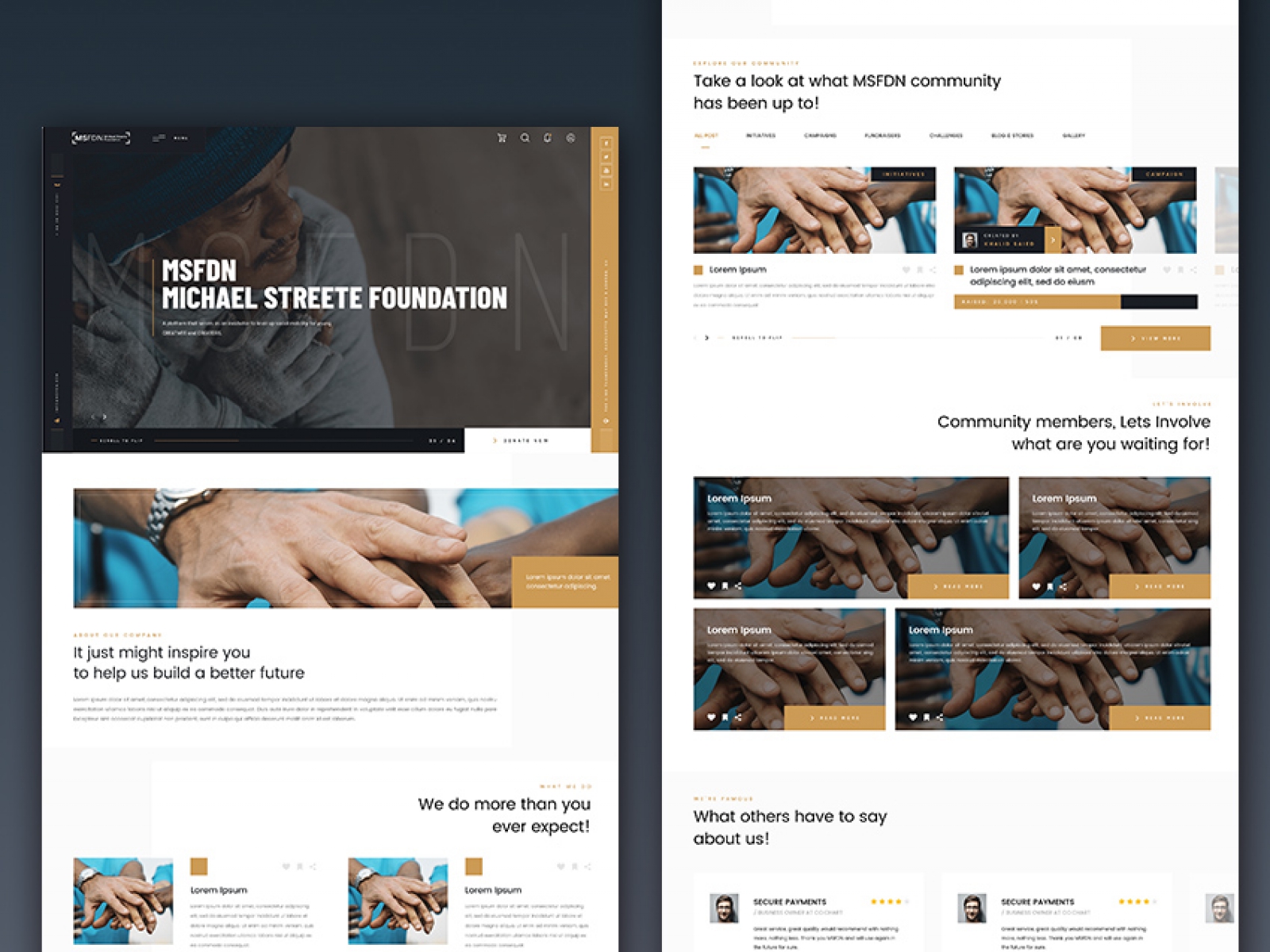 Charity Web Template freebie for Figma and Adobe XD