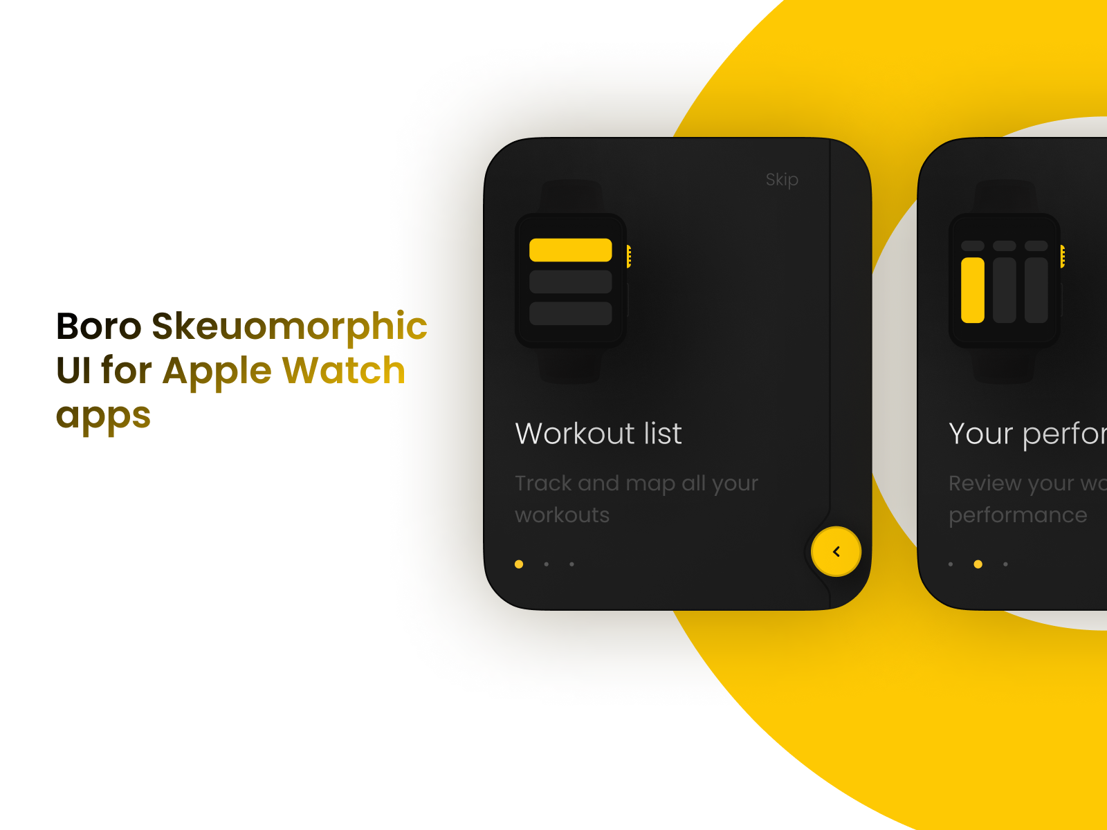 Boro Skeumorphic UI Apple Watch freebie for Figma and Adobe XD