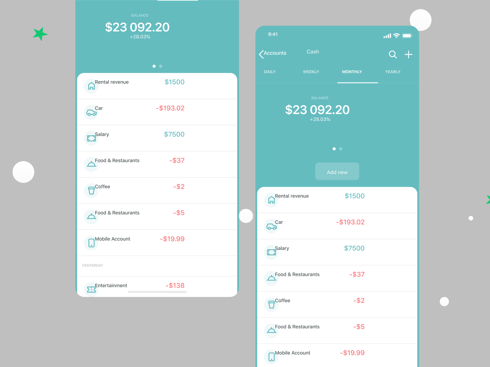 Budget Finance App UI Kit freebie for Figma and Adobe XD
