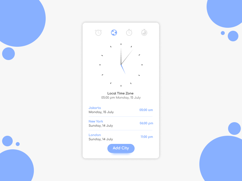 Clock App Design freebie for Figma and Adobe XD