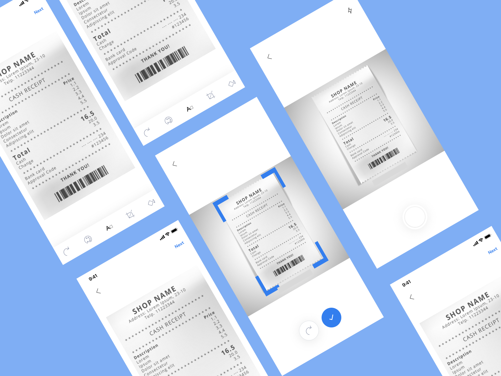 Document Scanner App freebie for Figma and Adobe XD