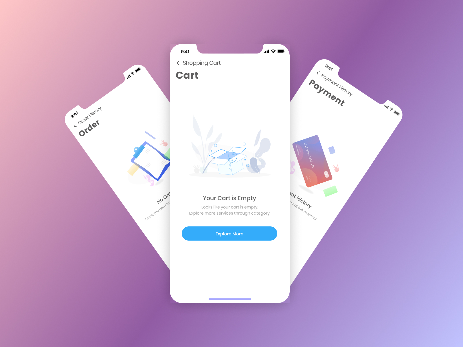 Empty App Screens Illustrations freebie for Figma and Adobe XD