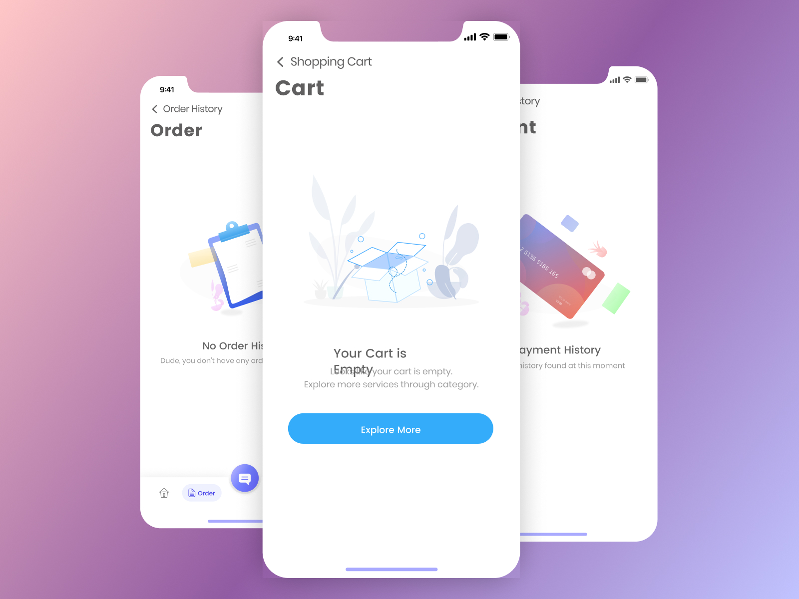 Empty App Screens Illustrations freebie for Figma and Adobe XD
