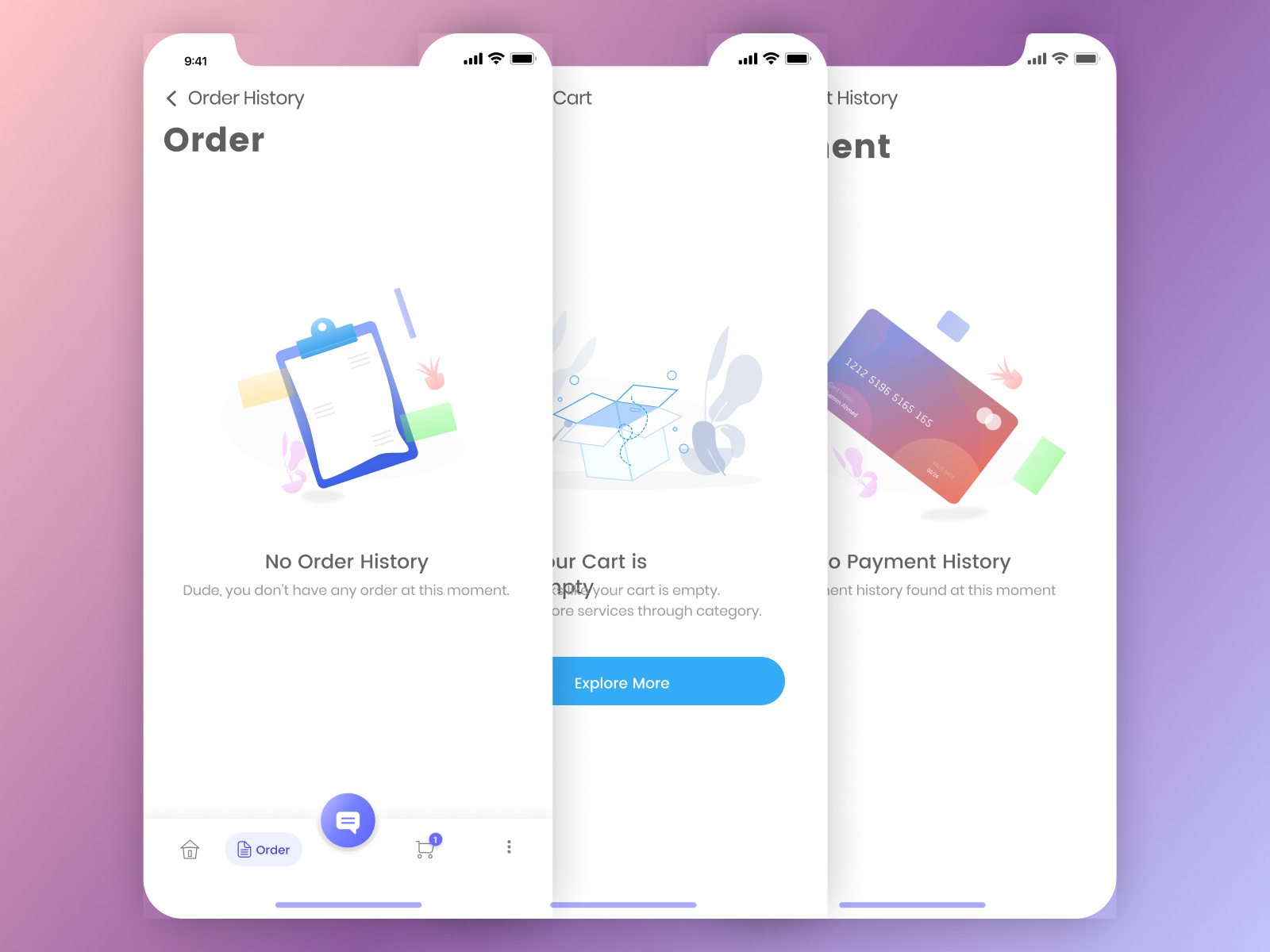Empty App Screens Illustrations freebie for Figma and Adobe XD