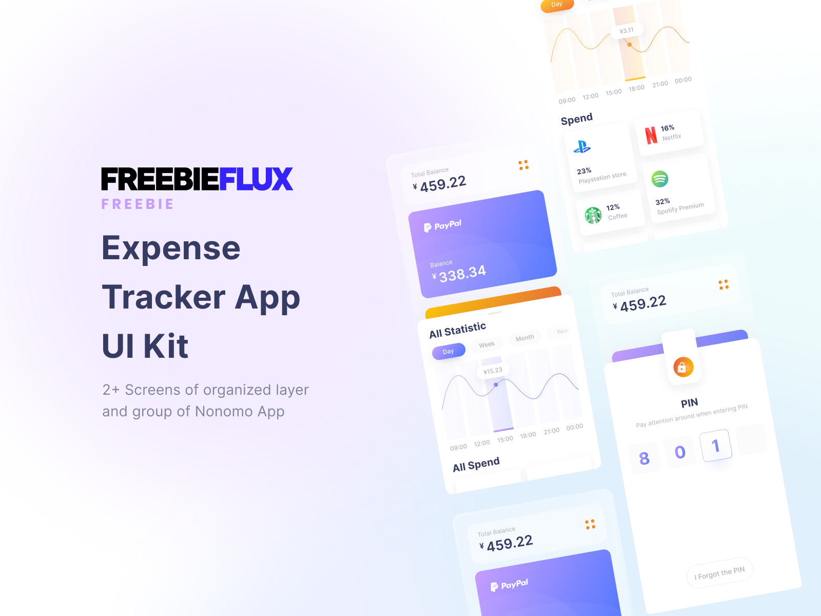 Expense Tracker UI Kit freebie for Figma and Adobe XD