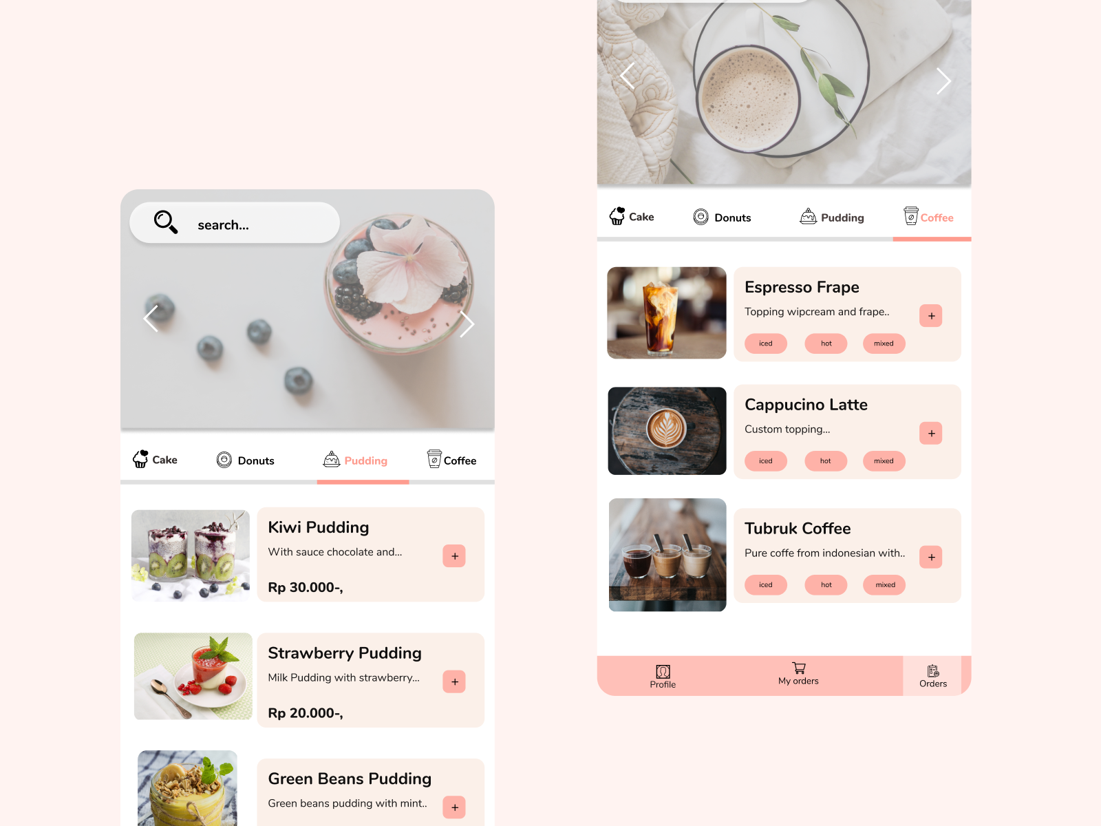 Food Ecommerce Design App freebie for Figma and Adobe XD