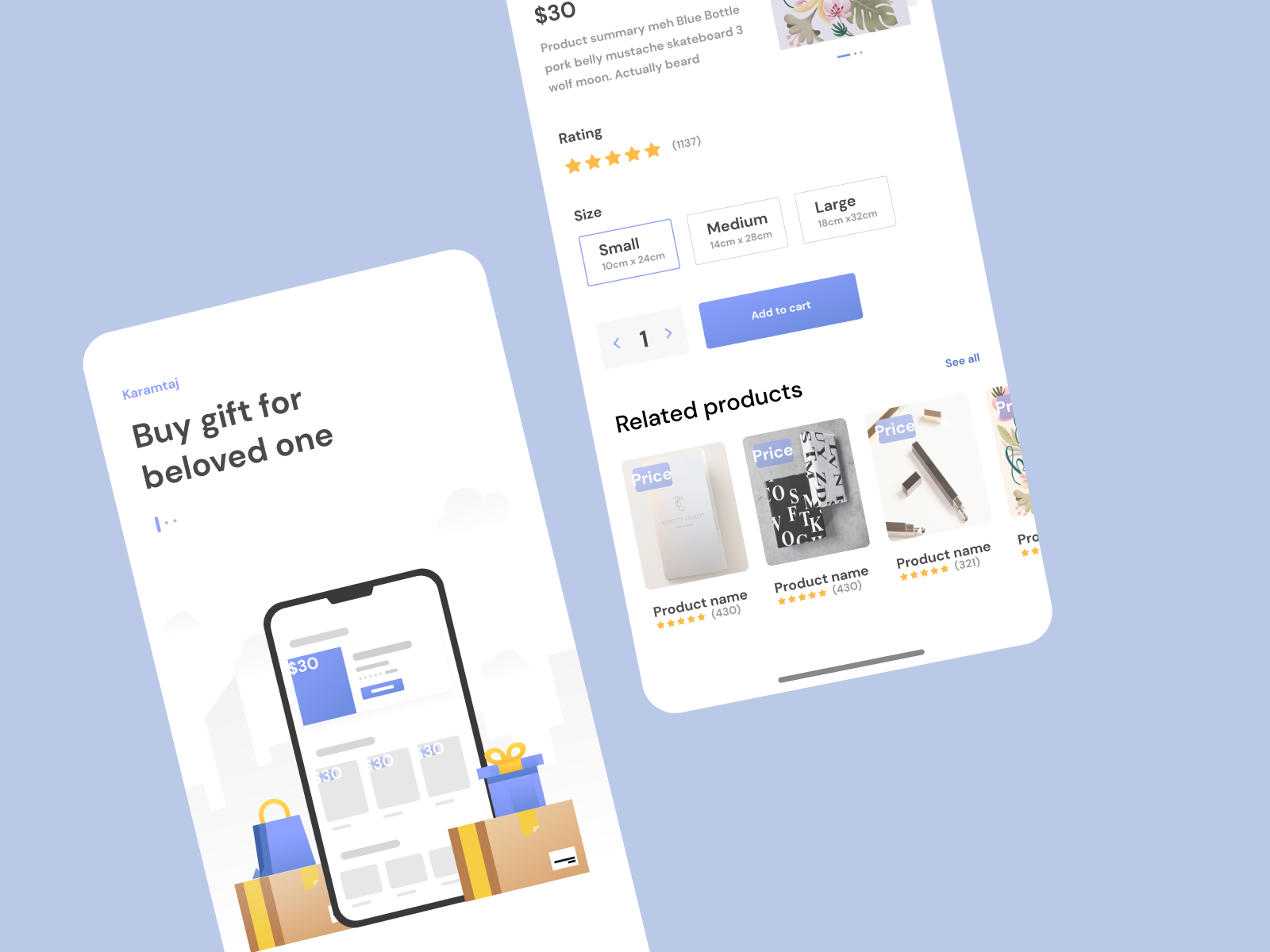 Gift Shop Ui Kit freebie for Figma and Adobe XD