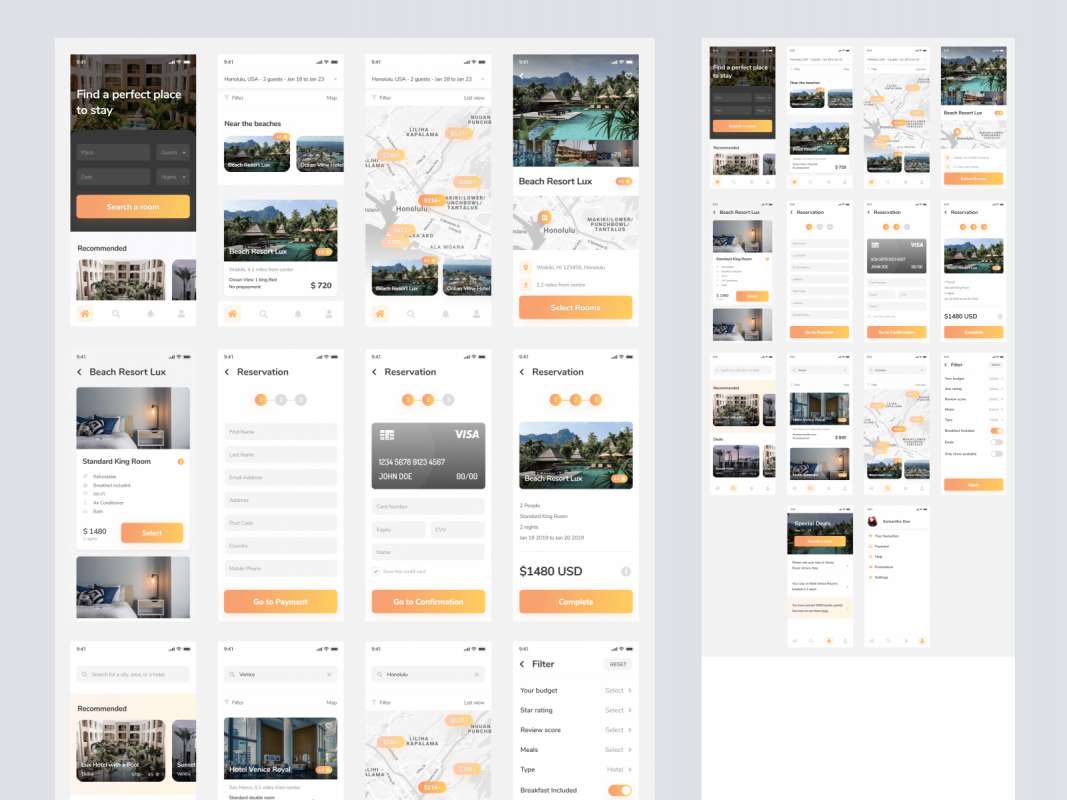 Hotelify - Hotel Booking App for Figma freebie for Figma and Adob...
