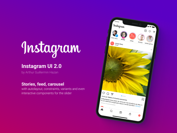 Instagram UI Kit freebie for Figma and Adobe XD