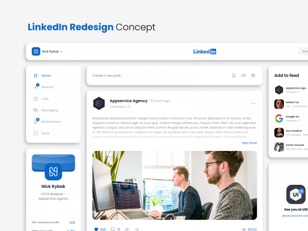 LinkedIn Redesign Concept freebie for Figma and Adobe XD