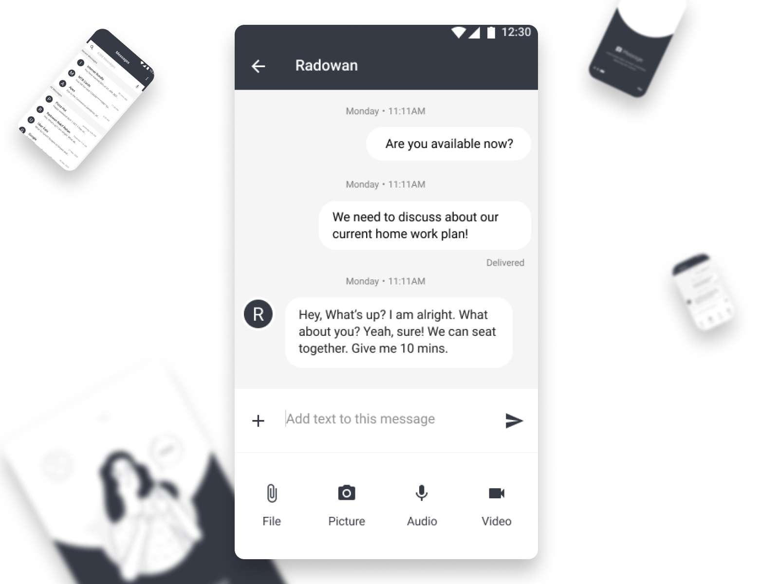 Messaging App UI Kit freebie for Figma and Adobe XD