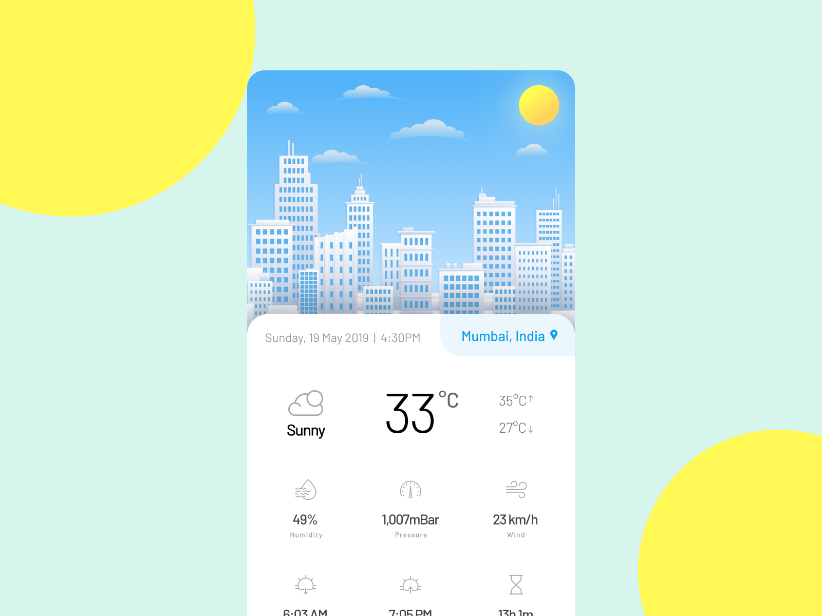 Minimal Weather App freebie for Figma and Adobe XD