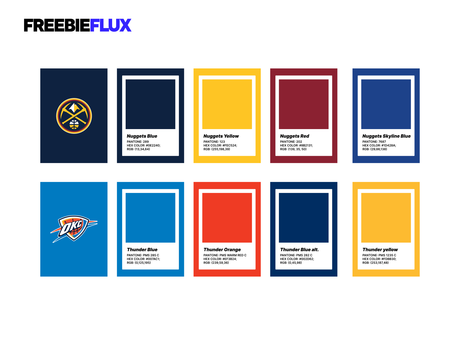 NBA Colors freebie for Figma and Adobe XD