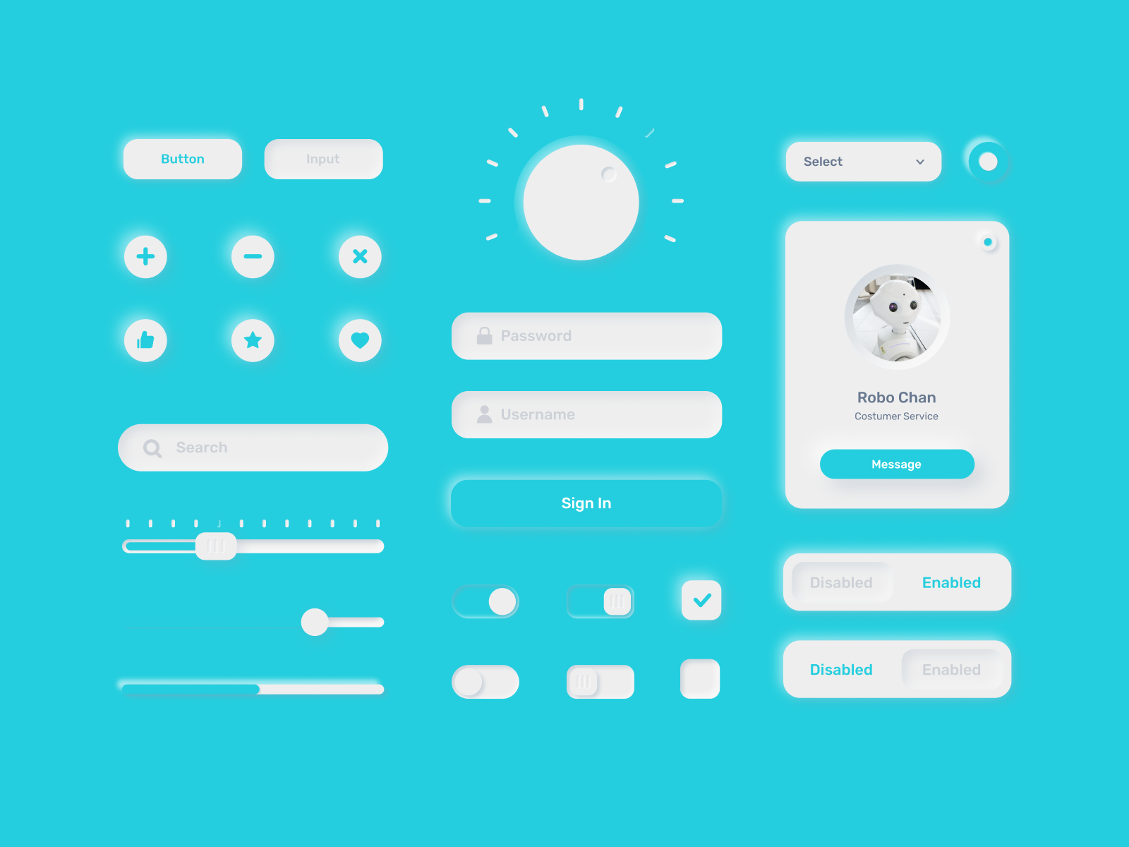 Neumorphism UI Kit freebie for Figma and Adobe XD