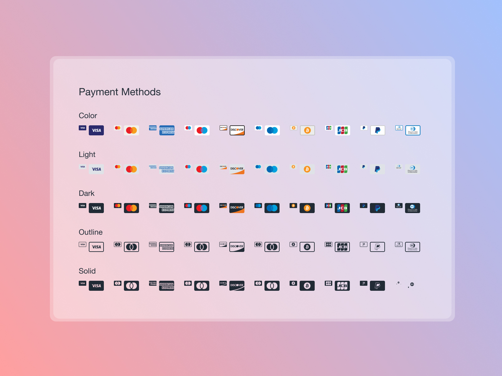 Payment Methods freebie for Figma and Adobe XD