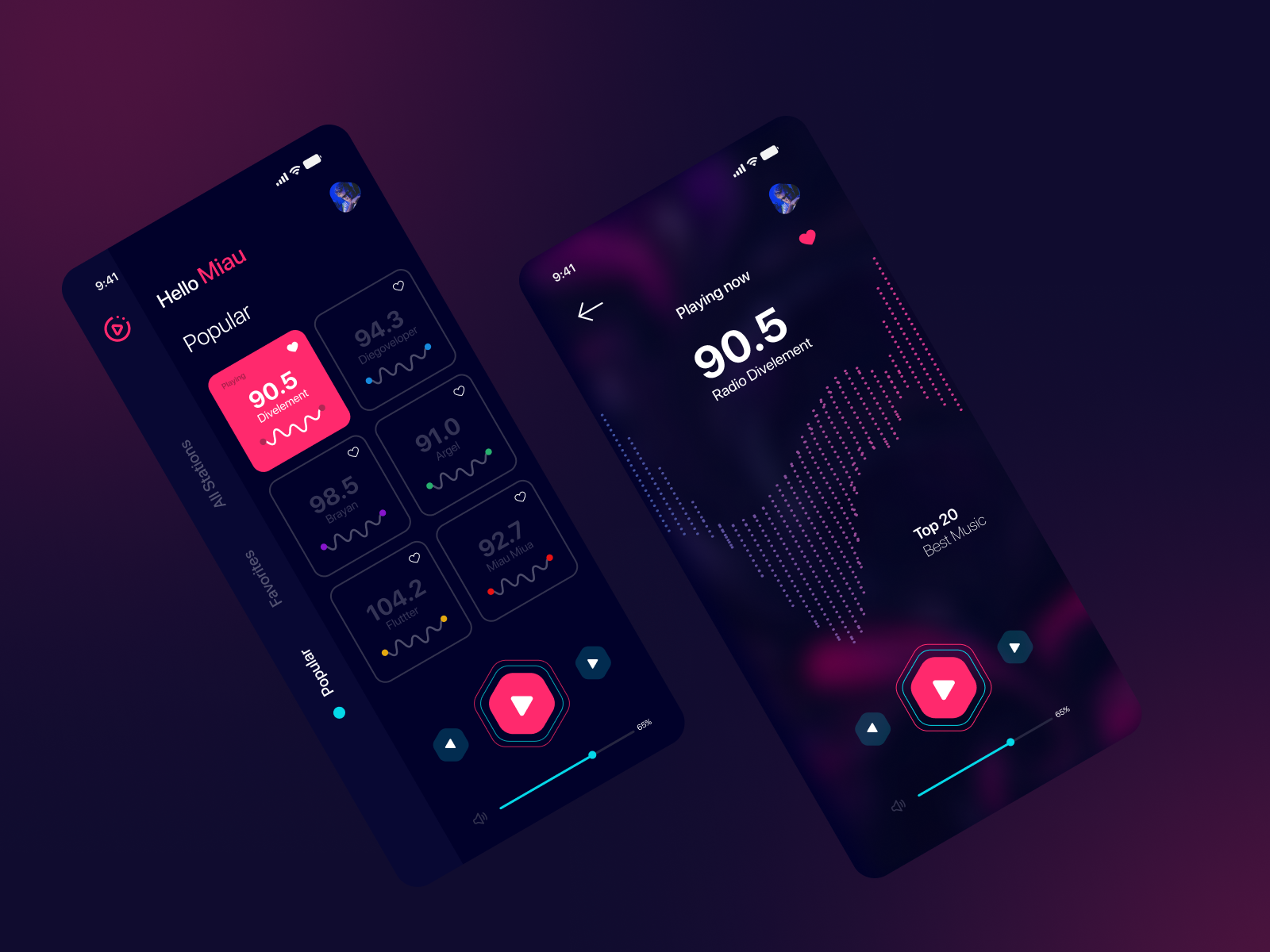 Radio App Concept freebie for Figma and Adobe XD