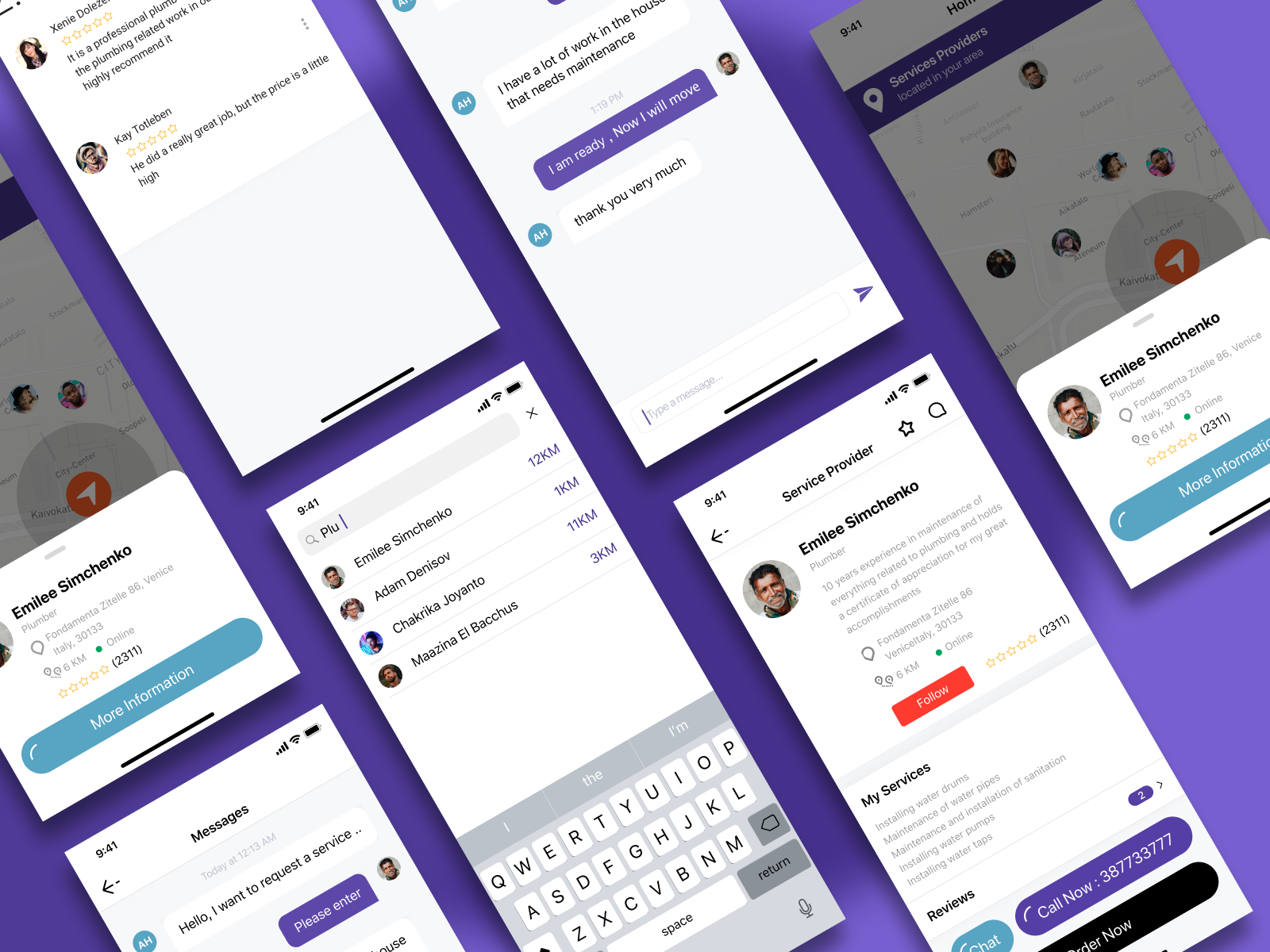 Services App UI Kit freebie for Figma and Adobe XD