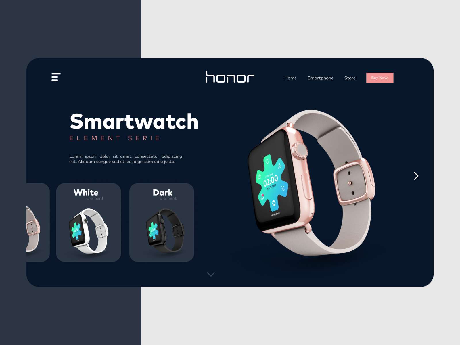 Smartwatch Concept Web freebie for Figma and Adobe XD