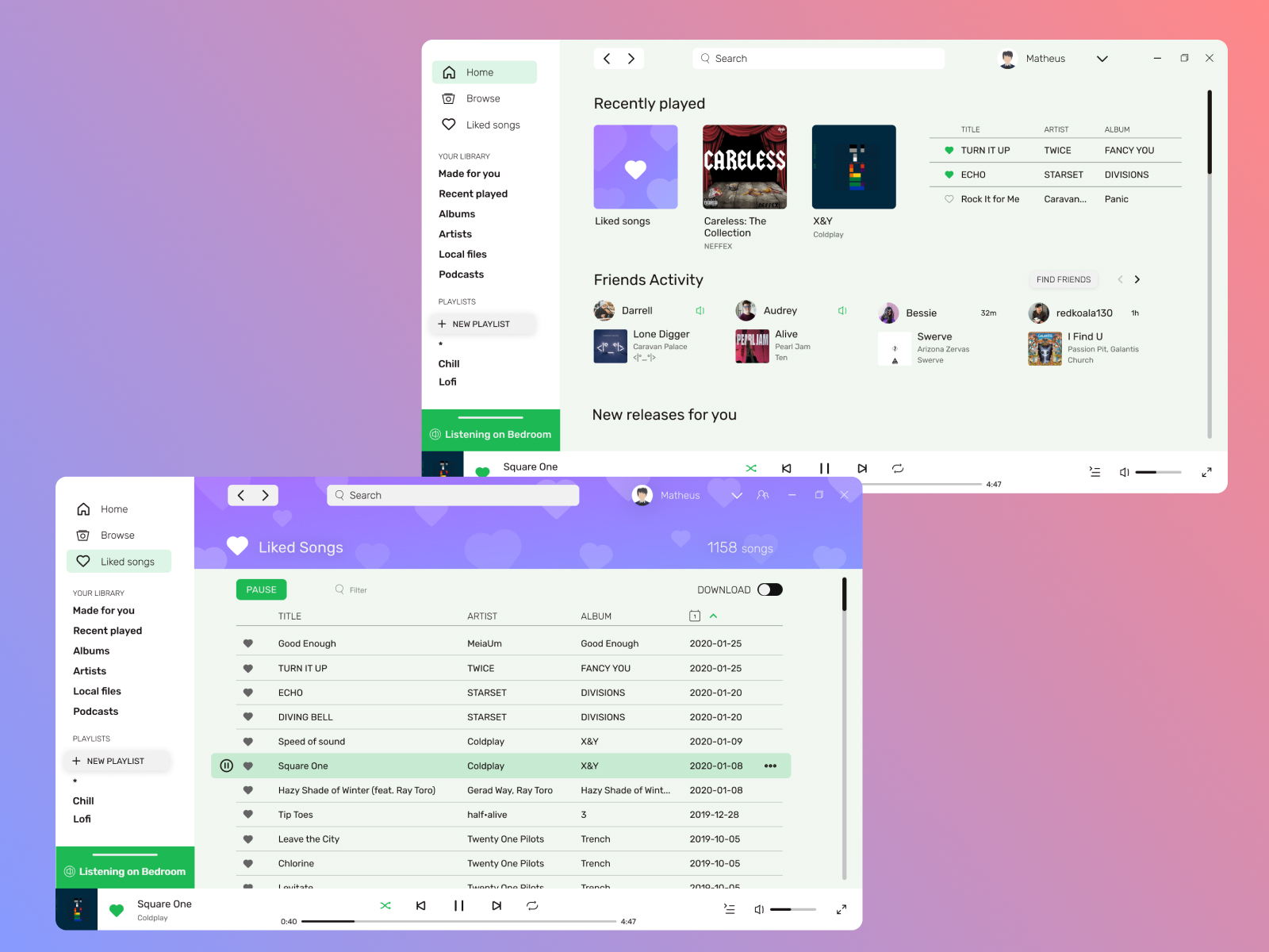 Spotify Desktop App Redesign freebie for Figma and Adobe XD