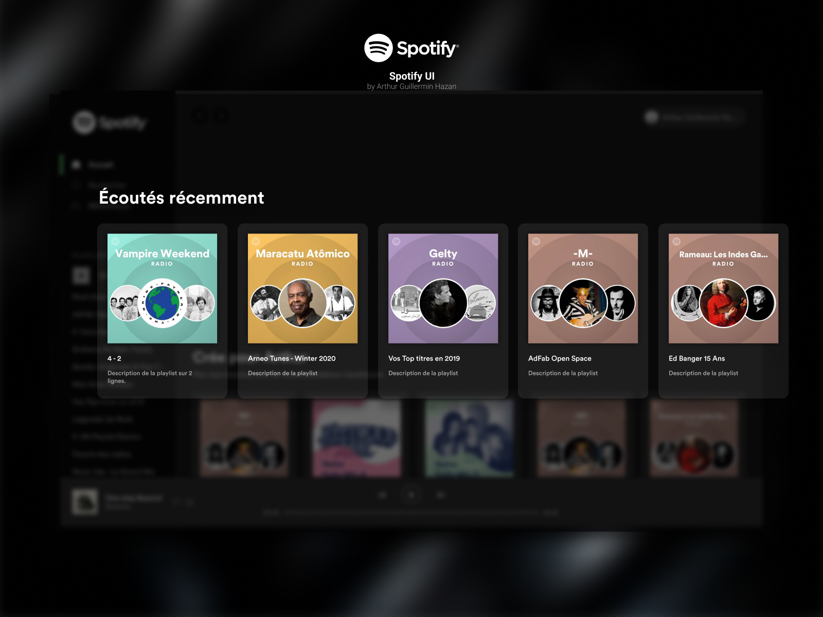 Spotify UI Kit freebie for Figma and Adobe XD