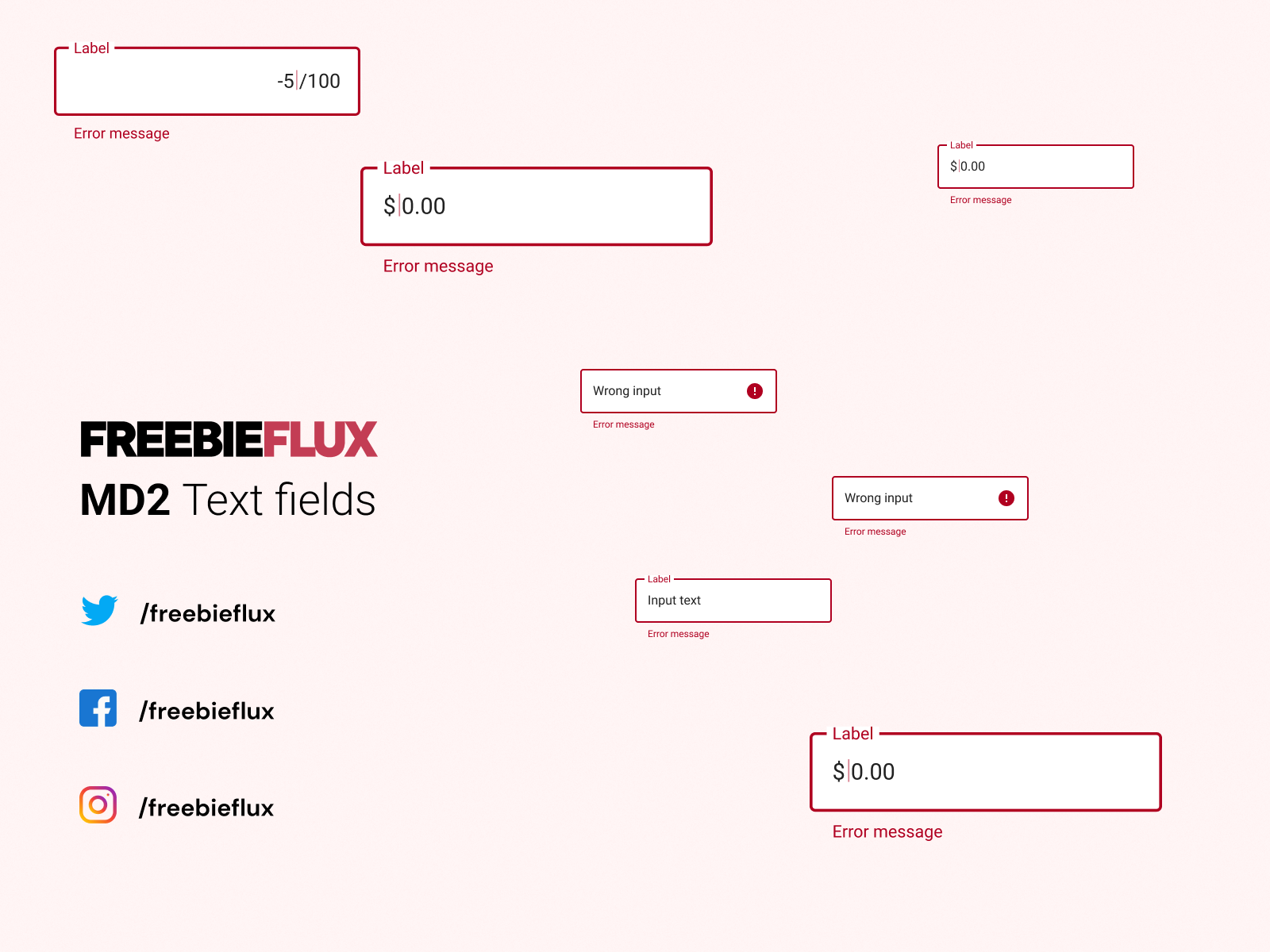 Text Fields UI Kit freebie for Figma and Adobe XD