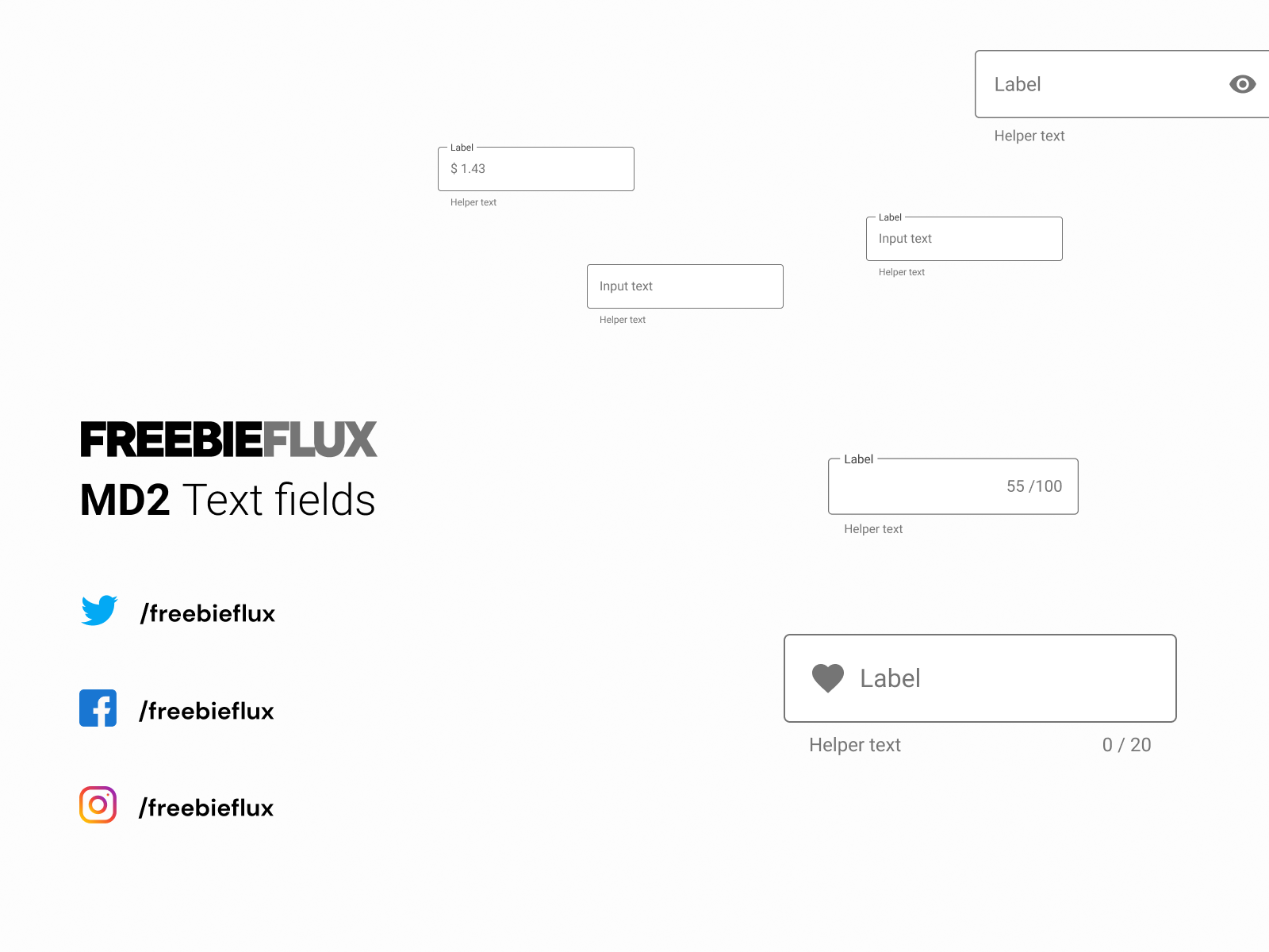 Text Fields UI Kit freebie for Figma and Adobe XD