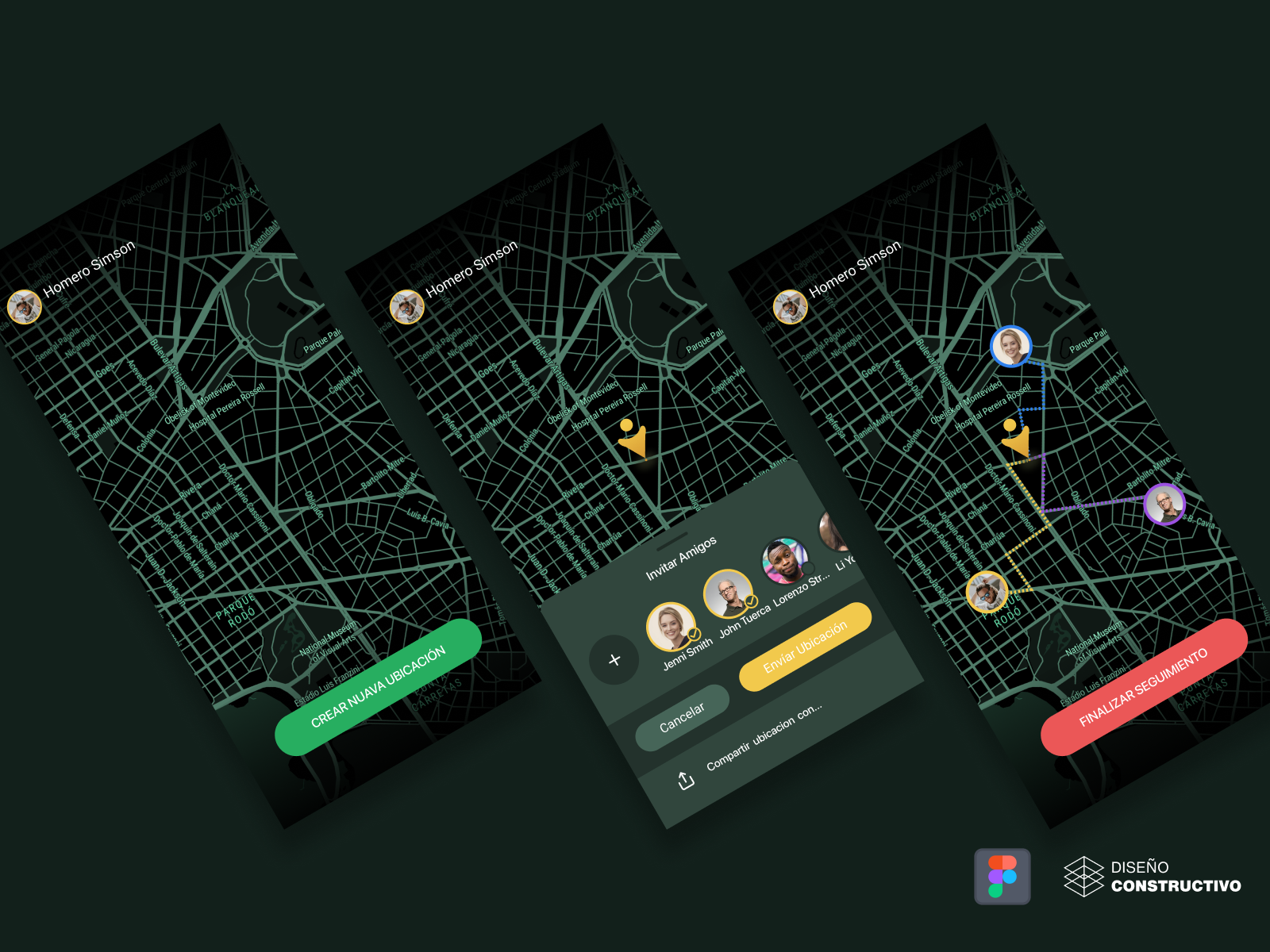 Tracking Map App freebie for Figma and Adobe XD