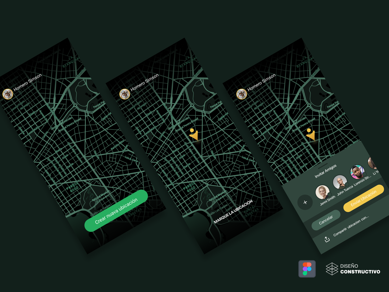 Tracking Map App freebie for Figma and Adobe XD