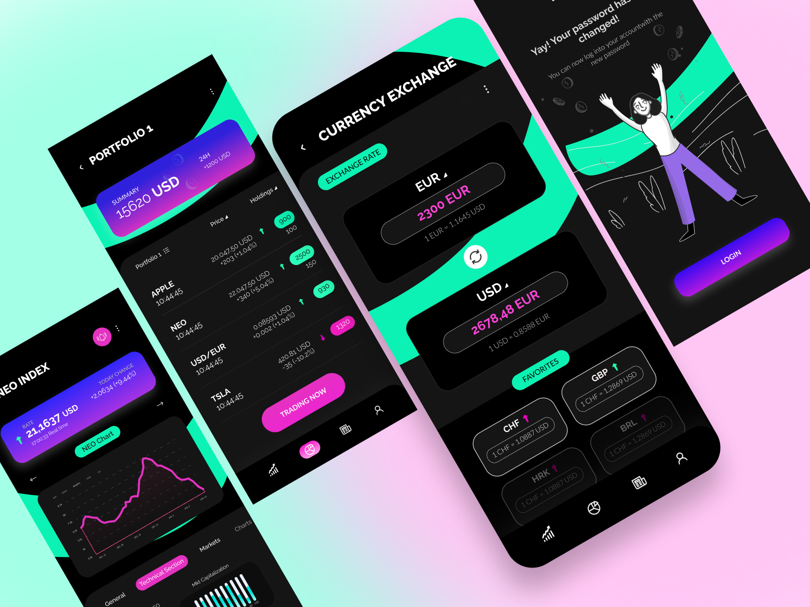 Trading App UI Kit freebie for Figma and Adobe XD