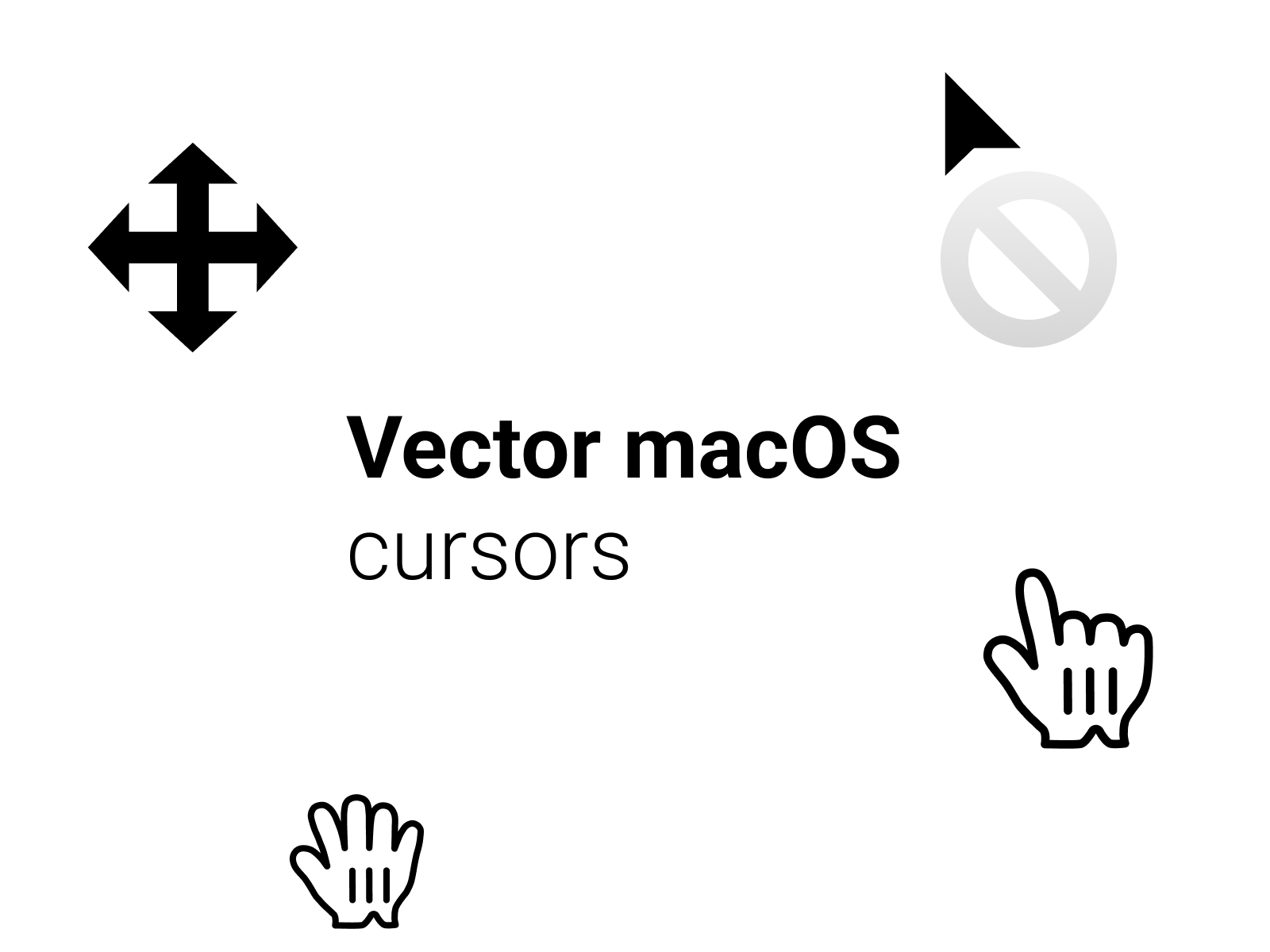 Vector macOS Cursors freebie for Figma and Adobe XD
