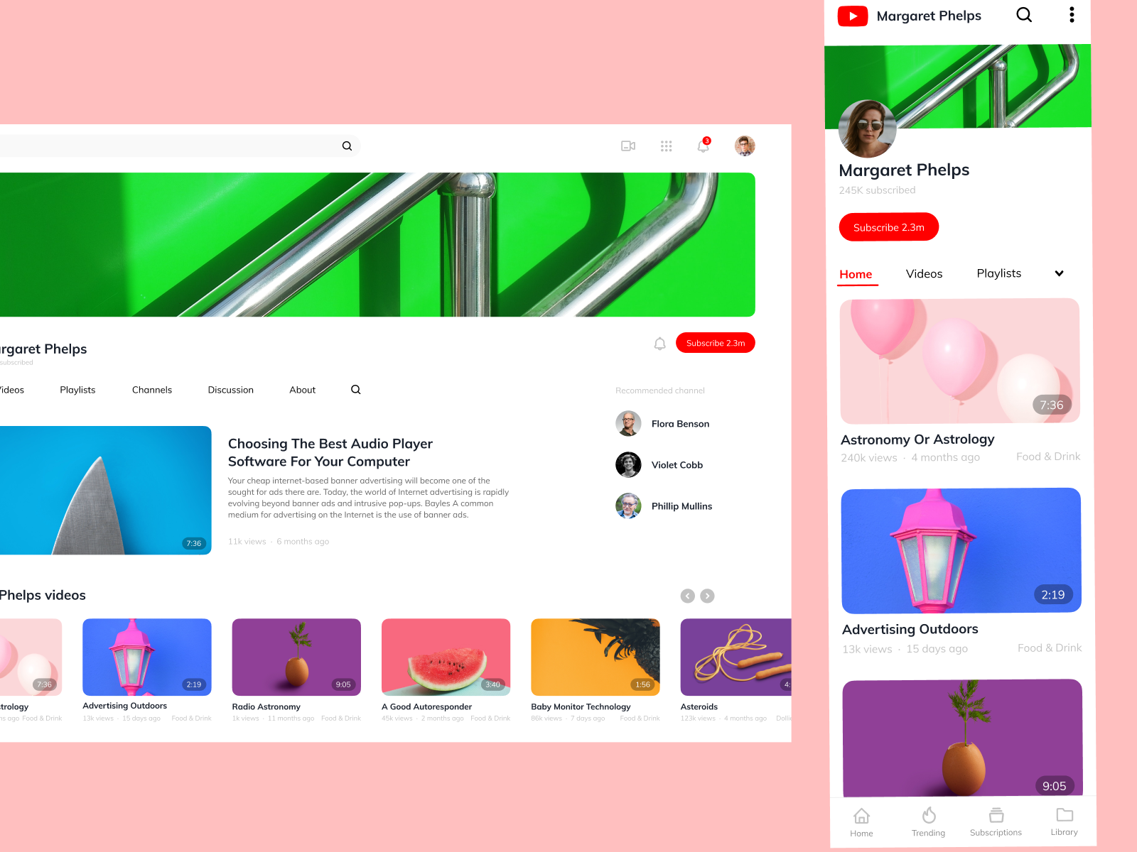 YouTube Redesign Concept freebie for Figma and Adobe XD