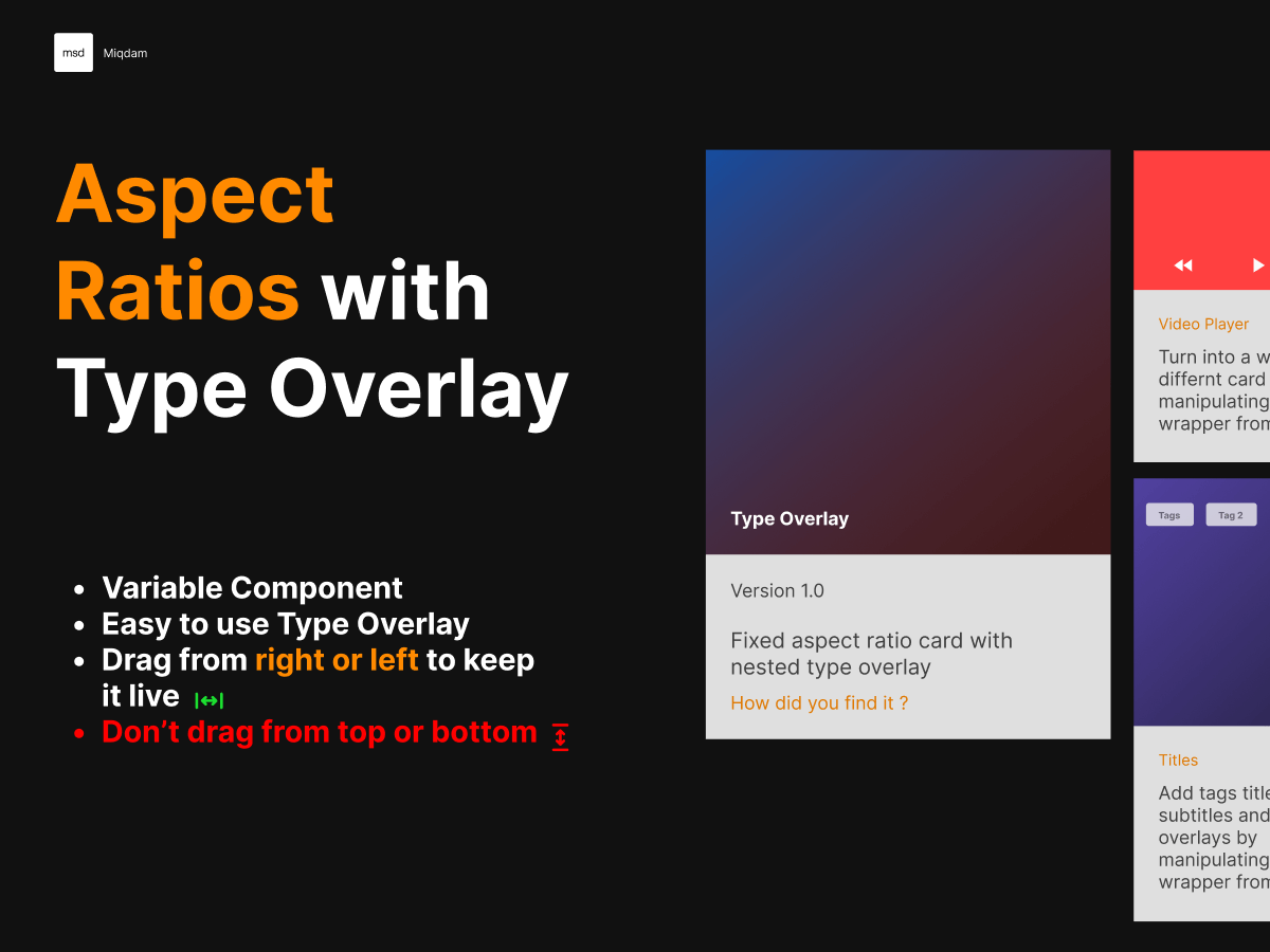 Aspect Ratios with Type Overlay freebie for Figma and Adobe XD