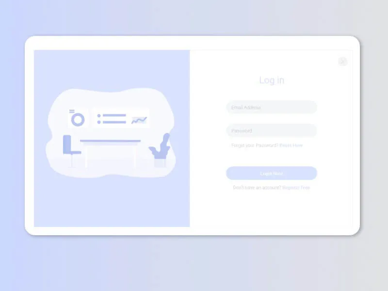 Work Desk Login Illustration freebie for Figma and Adobe XD