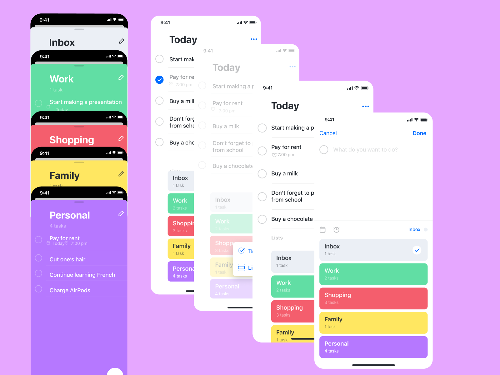 Tasker ToDo App Template freebie for Figma and Adobe XD