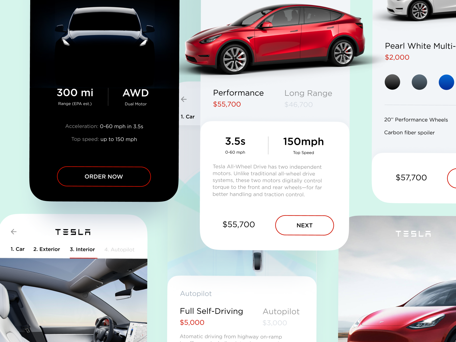 Tesla Model Y Concept UI Kit freebie for Figma and Adobe XD