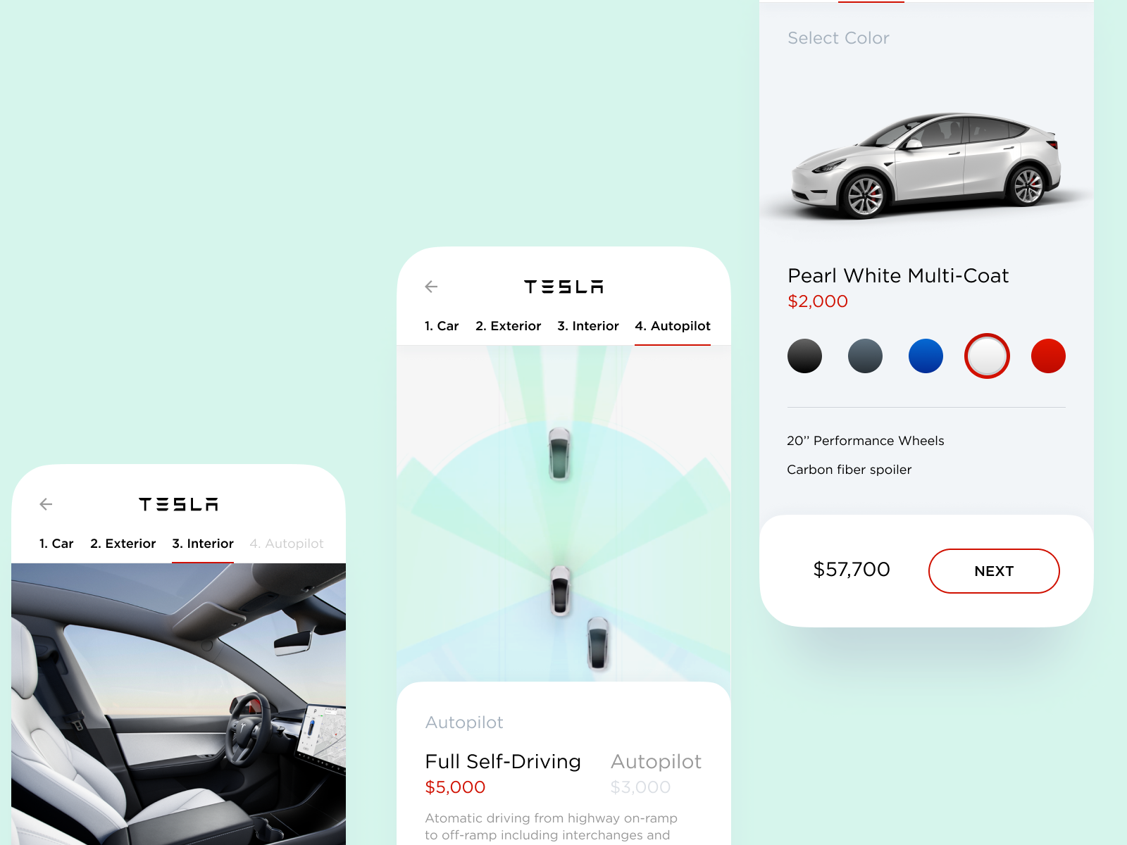 Tesla Model Y Concept UI Kit freebie for Figma and Adobe XD
