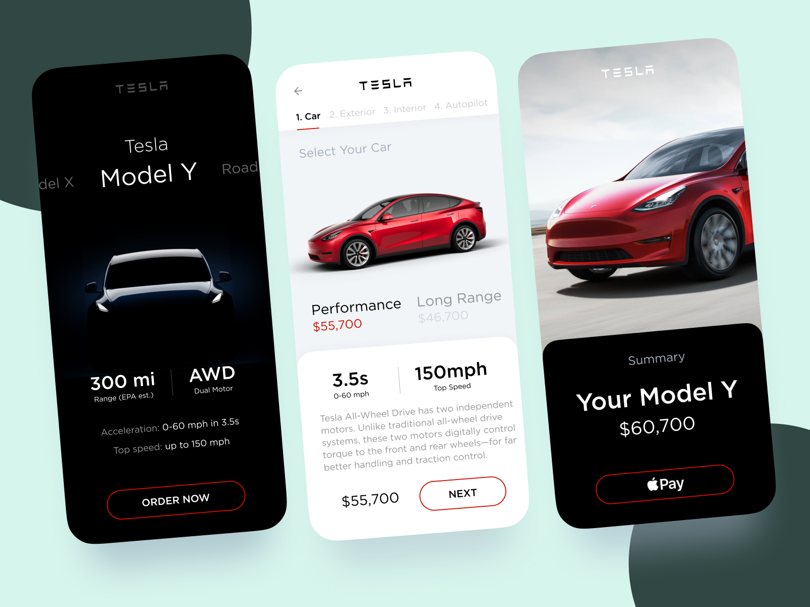 Tesla Model Y Concept UI Kit freebie for Figma and Adobe XD