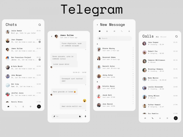 2 telegram app ui freebies | FreebiesFlux